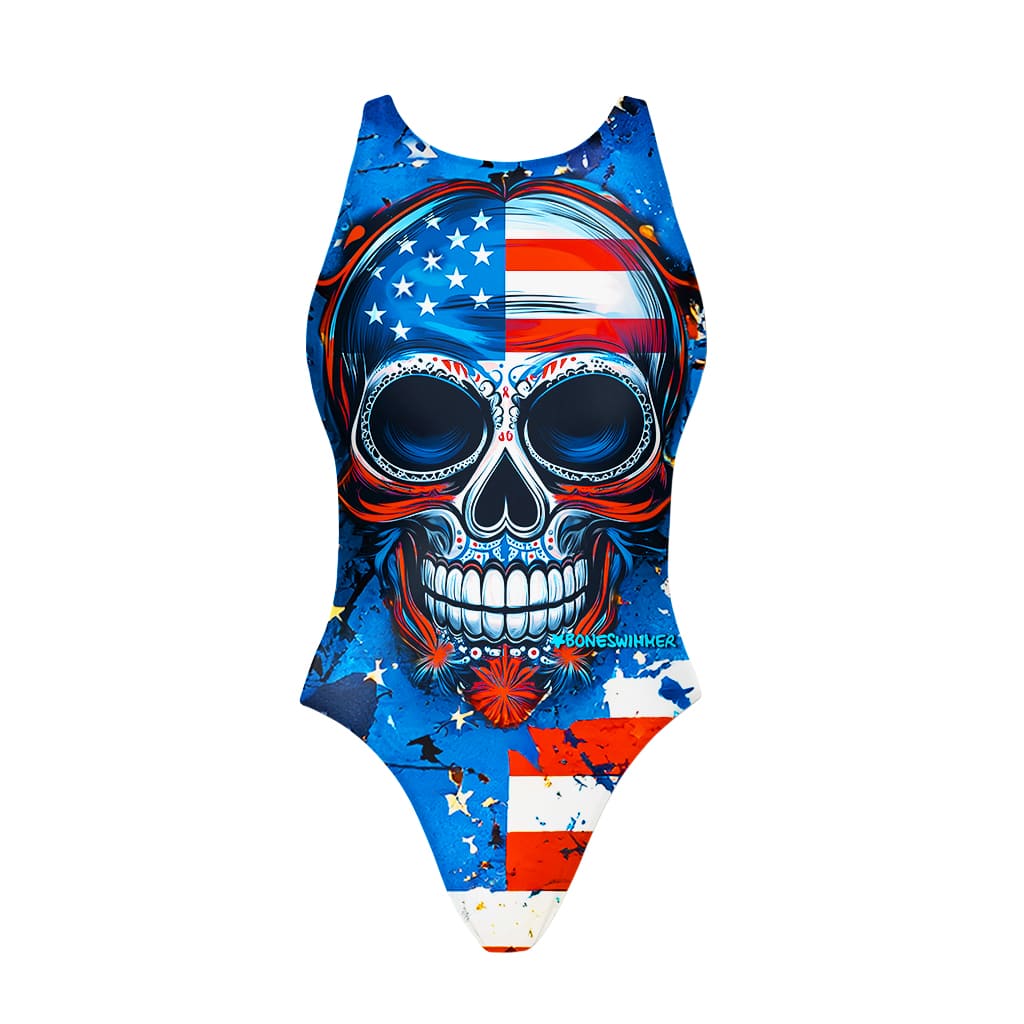 Women's one-piece swimsuit PINUP 451P Starskull | BONESWIMMER