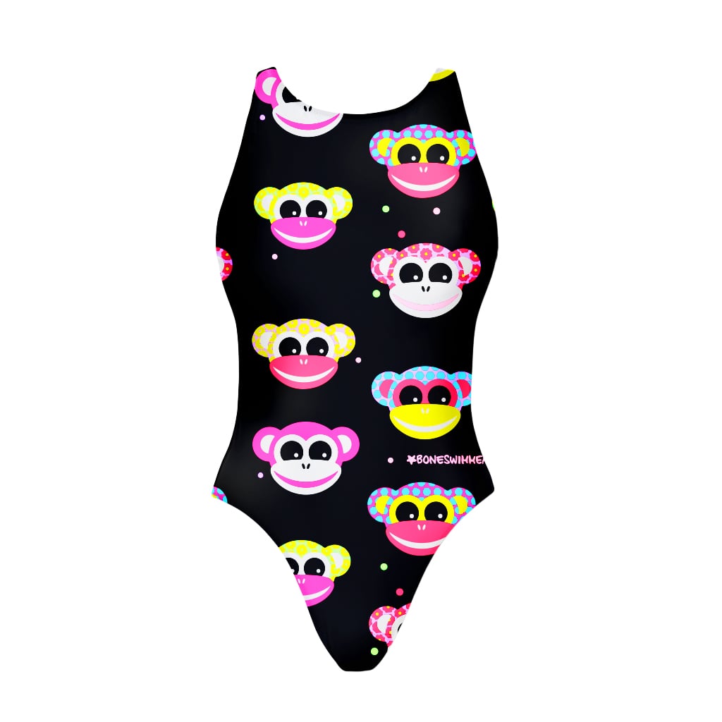 Pinup 477PF One-Piece Training Swimsuit for Girls - Monkeys