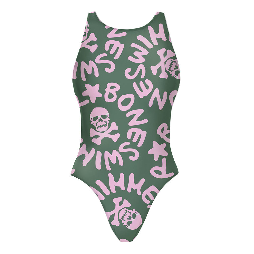 Costume allenamento DONNA PINUP 388P LOGO MILITARY + ROSA Boneswimmer